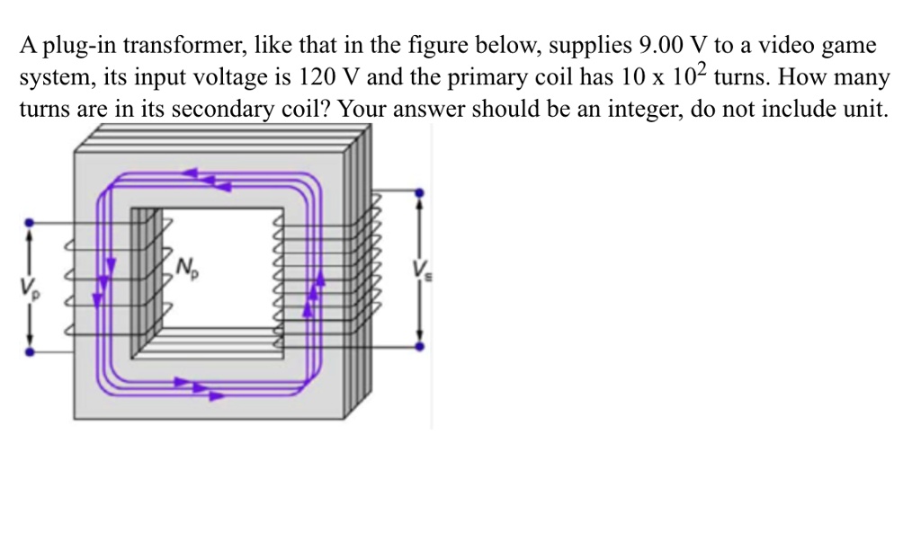 SOLVED: Aplug-in transformer; like that in the figure below, supplies 9 ...