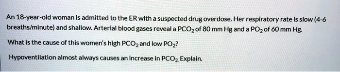 SOLVED: 18-year-old woman is admitted to the ER with a suspected drug ...