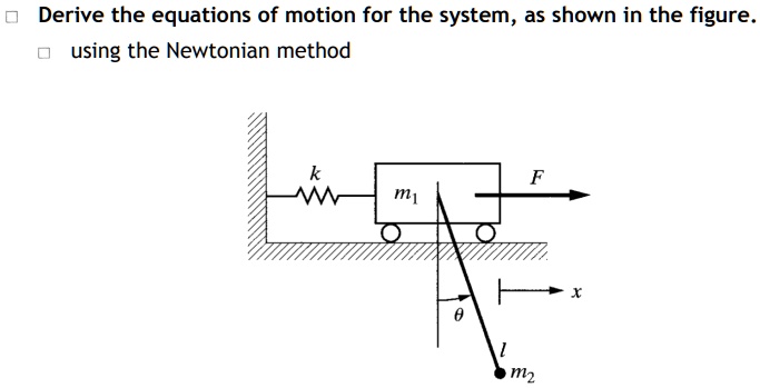 SOLVED: Derive the equations of motion for the system, as shown in the figure using the ...