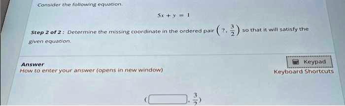 SOLVED: Texts: Consider the following equation: Sx + y = 1 Given ... SOLVED: Texts: Consider the following equation: Sx + y = 1 Given ...