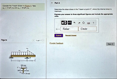 consider the t beam shown in figure 1 take w1 12 knm and w2 18 knm ...