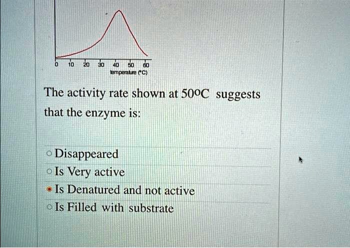 SOLVED: The activity rate shown at 50°C suggests that the enzyme is: o ...