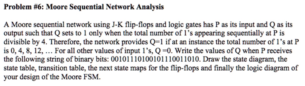 SOLVED: Problem #6: Moore Sequential Network Analysis A Moore sequential network using J-K flip ...