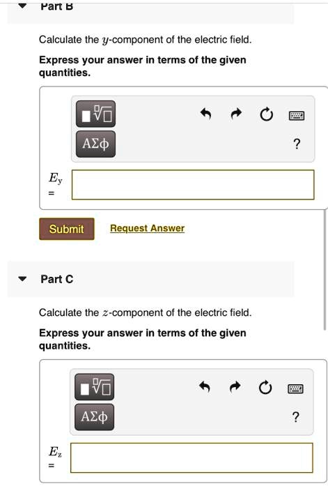 Calculate the y-component of the electric field. Express your answer in terms of the given ...