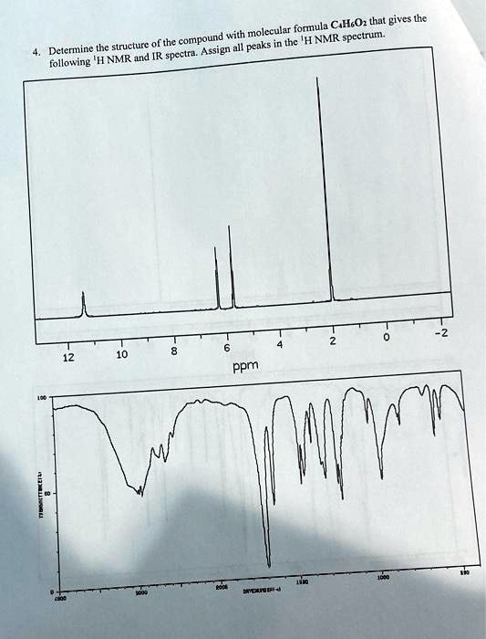 SOLVED: Formula CHO2 that gives the molecular compound 'HNMR spectrum ...