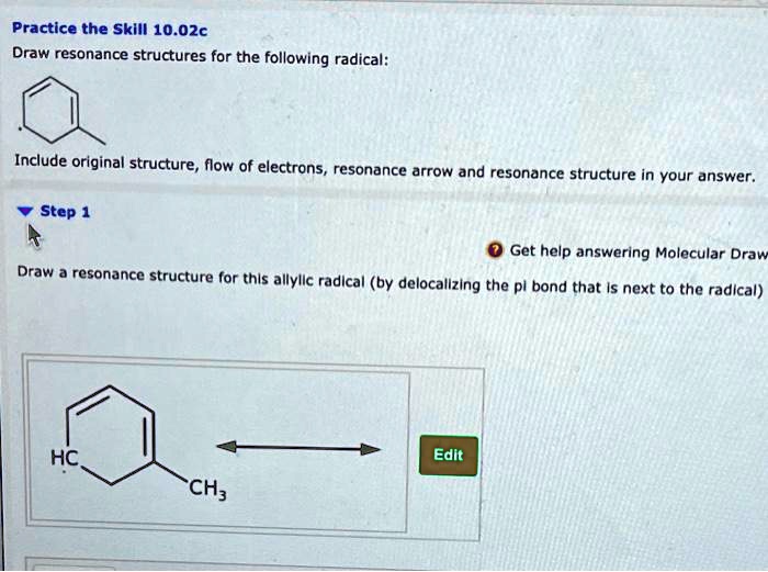 SOLVED: Practice the Skill 10.02c: Draw resonance structures for the ...