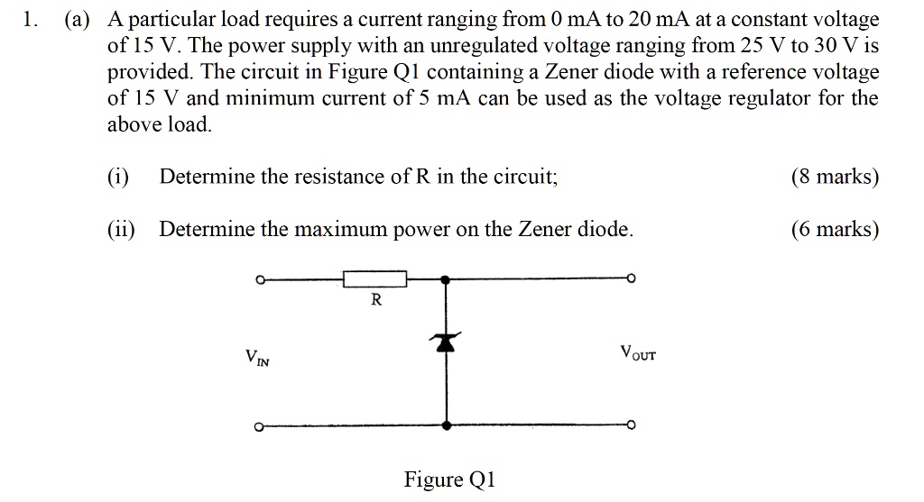 1. (a) A particular load requires a current ranging from 0 mA to 20 mA ...