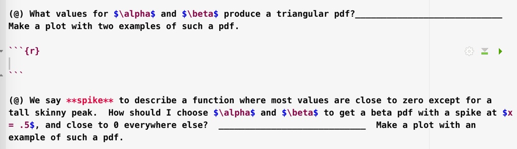 SOLVED: Using RStudio 1. What values for Î± and Î· produce a triangular ...