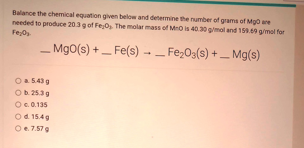 balance the chemical equation given below and determine the number of ...