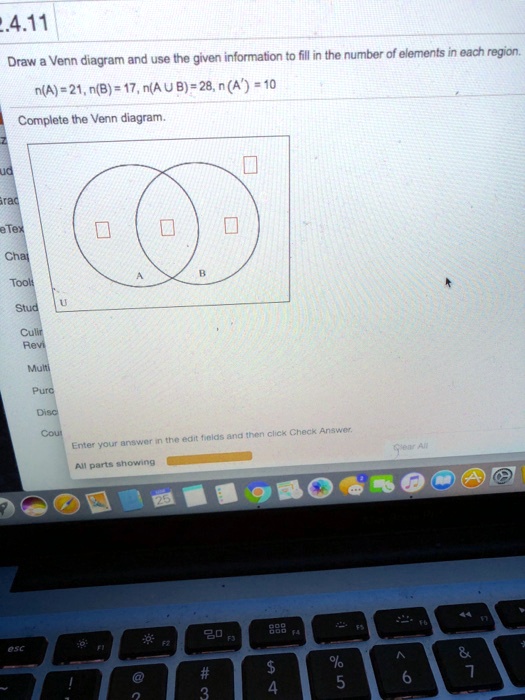 SOLVED: 44.11 Tthe given information to fill in the number of elements ...