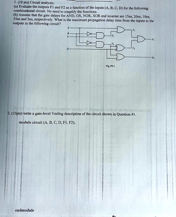 VIDEO solution: Circuit analysis: a) Evaluate the outputs F1 and F2 as ...