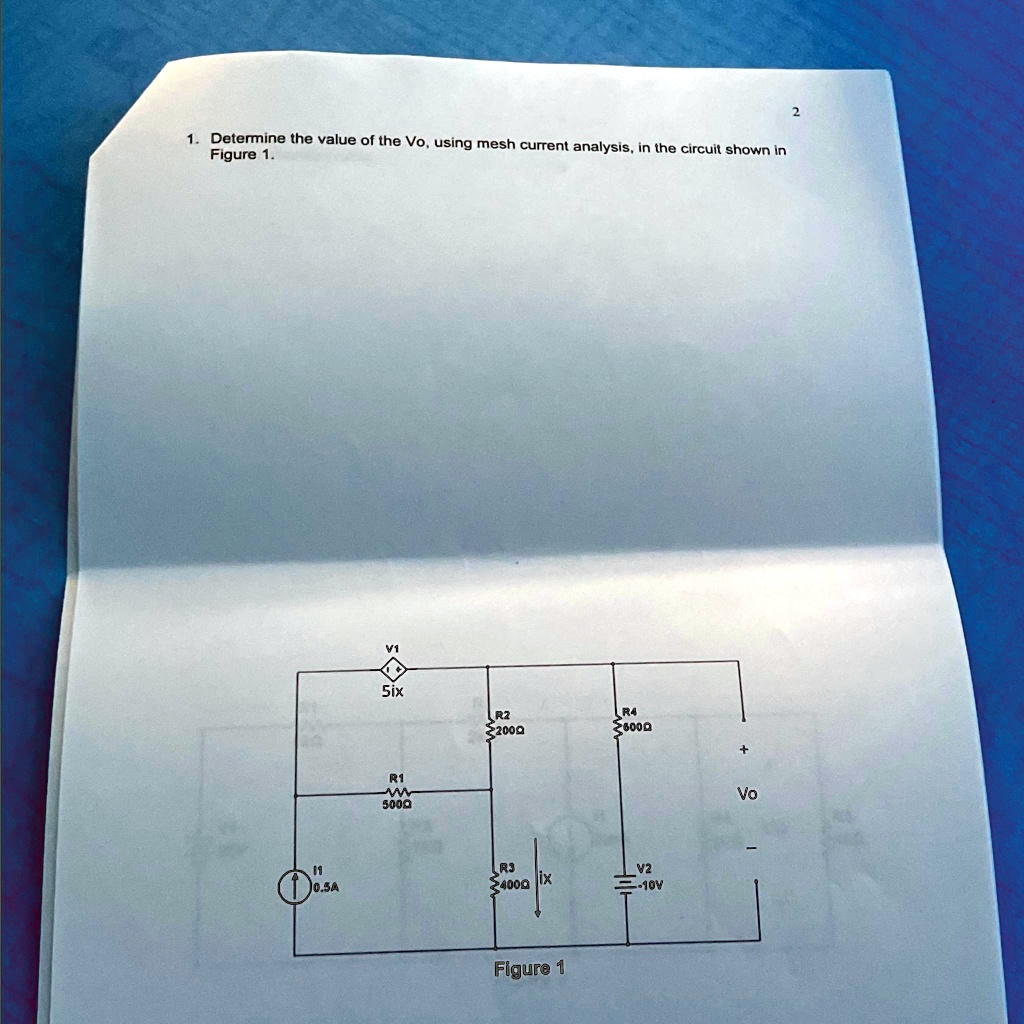 SOLVED: 2 Determine the value of the Vo, using mesh current analysis ... SOLVED: 2 Determine the value of the Vo, using mesh current analysis ...
