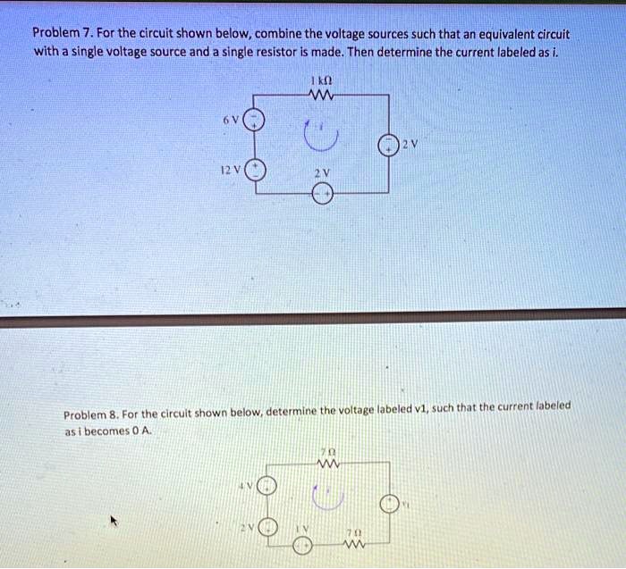 Problem 7. For the circuit shown below, combine the voltage sources such that an equivalent ...