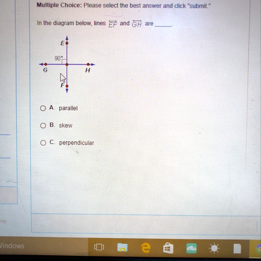 SOLVED: 'In the diagram below line EF in GH are ...? Multiple Choice: Please select the best ...