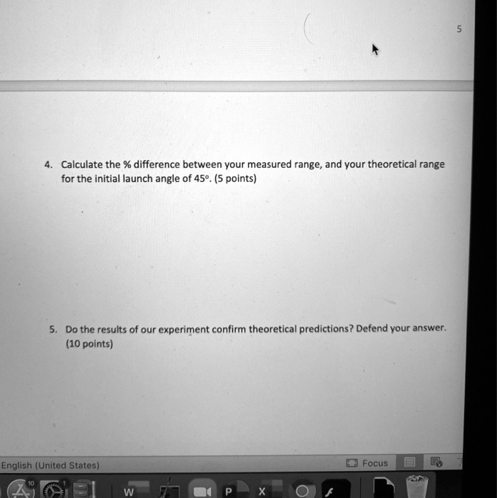 SOLVED: Calculate the % difference between your measured range; and ...