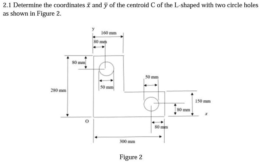2.1 Determine the coordinates x̅ and y̅ of the centroid C of the L ...