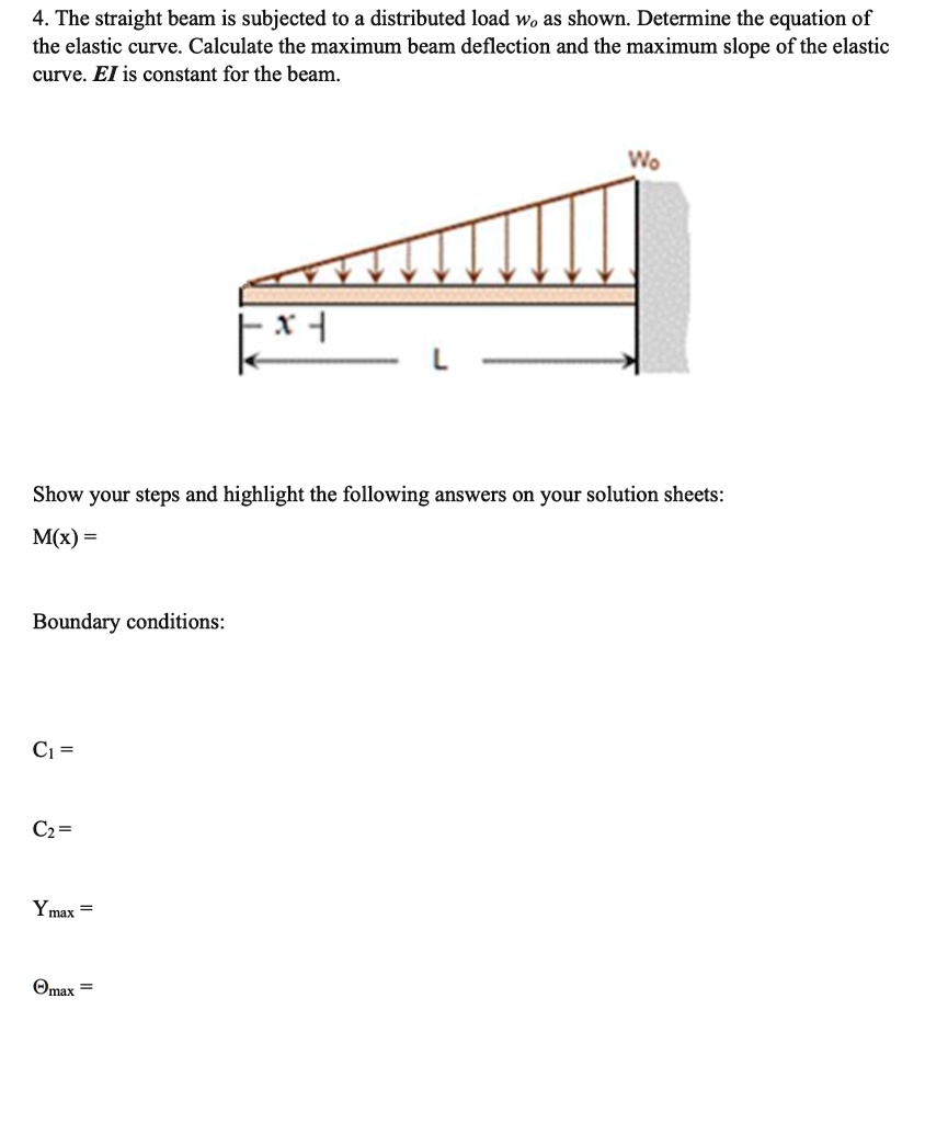 SOLVED: 'Please answer quickly 4. The straight beam is subjected to a ...