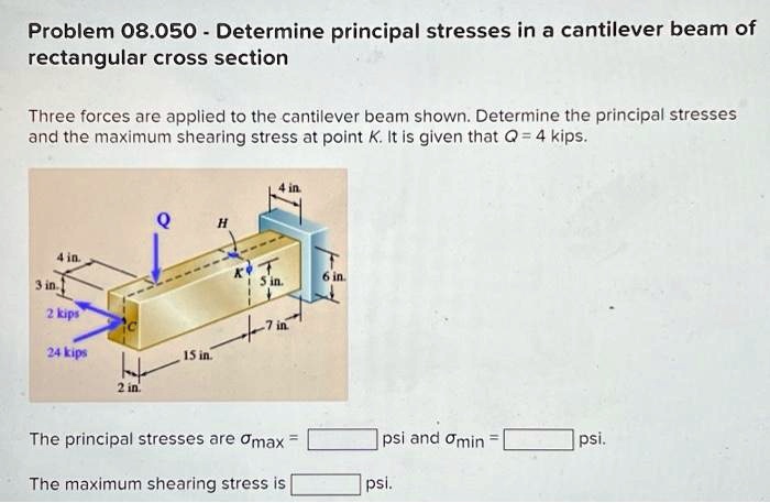 SOLVED: Problem 08.050 - Determine principal stresses in a cantilever ... SOLVED: Problem 08.050 - Determine principal stresses in a cantilever ...
