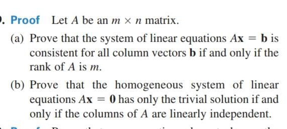 proof let a be an m times n matrix a prove that the system of linear equations a mathbfxmathbfb ...