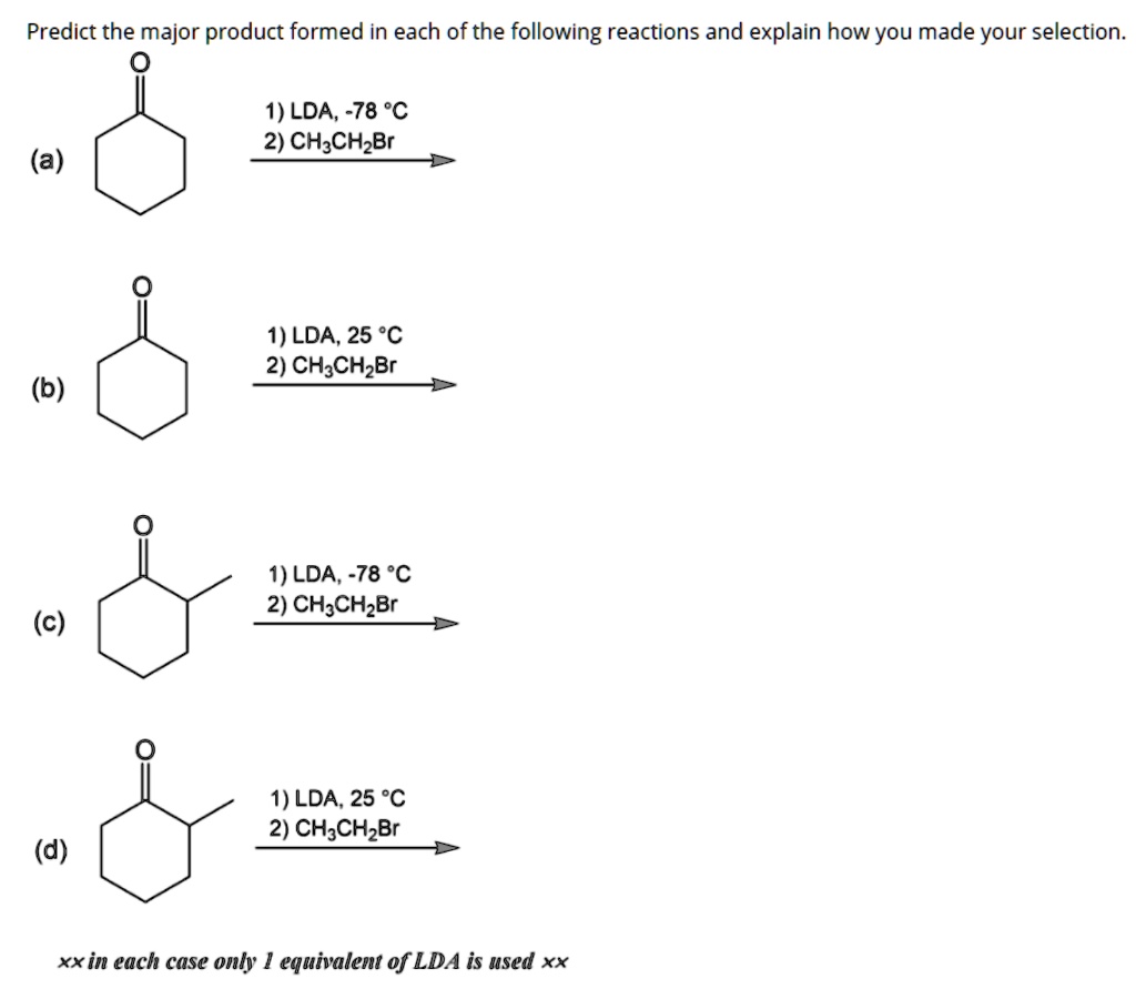 Predict the major product formed in each of the following reactions and ...