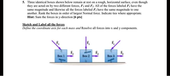 three identical boxes shown below remain at rest on rough horizontal surface cvcn though they ...
