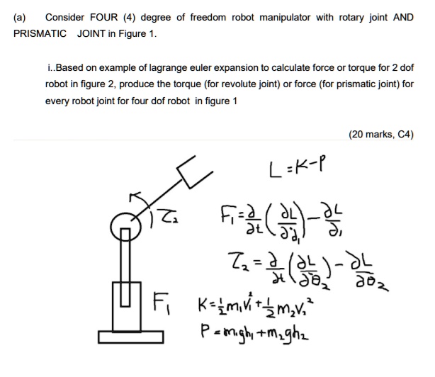 SOLVED: (a) Consider a four (4) degree of freedom robot manipulator with rotary joint and ...