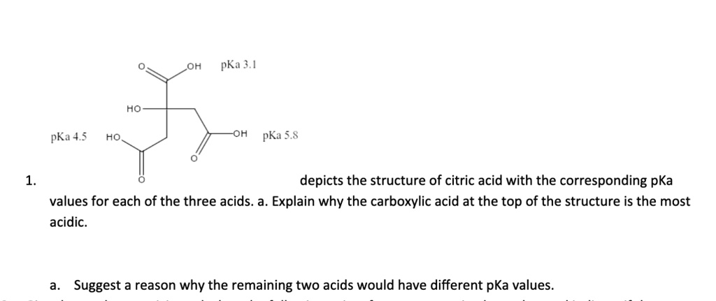 Pka ho ho oh pka 8 pka ho depicts the structure of citric...