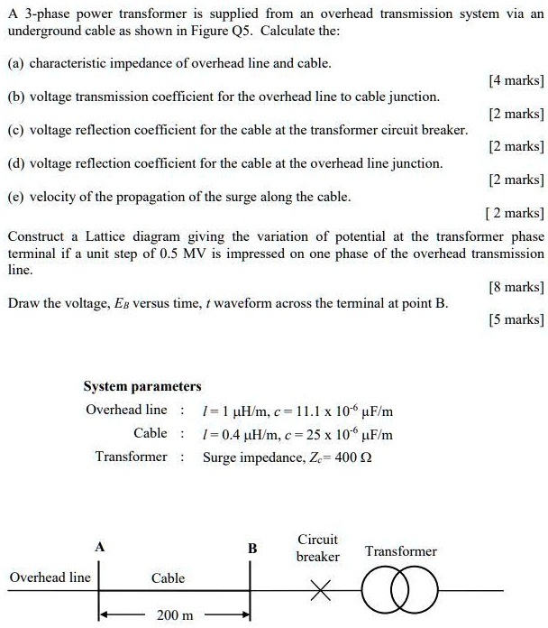 SOLVED: A 3-phase power transformer is supplied from an overhead ...
