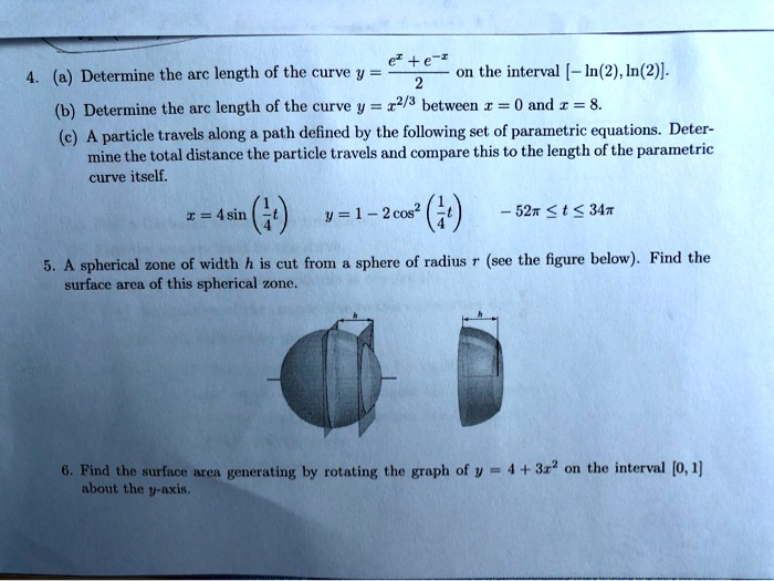 SOLVED: (a) Determine the arc length of the curve y = On the interval [ In(2) , In(2 ...