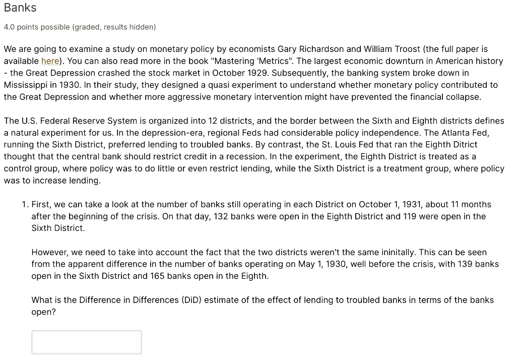 banks 40 points possiblegradedresults hidden we are going to examine a ...