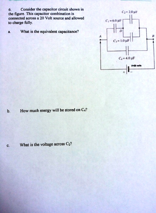 SOLVED: Consider the capacitor circuit shown the figure This capacitor combination is connected ...