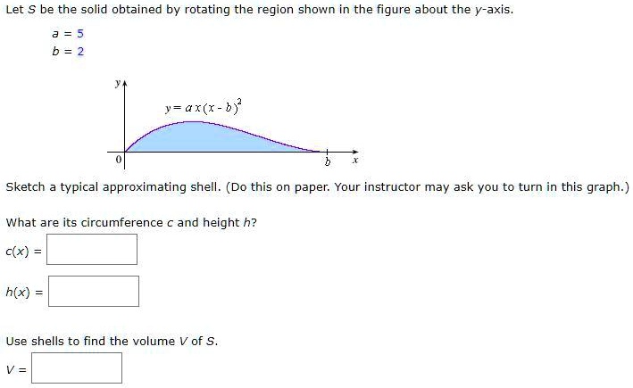 let s be the solid obtained by rotating the region shown in the figure about the y axis assume a ...