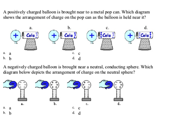 SOLVED: A positively charged balloon is brought near a metal pop can ...