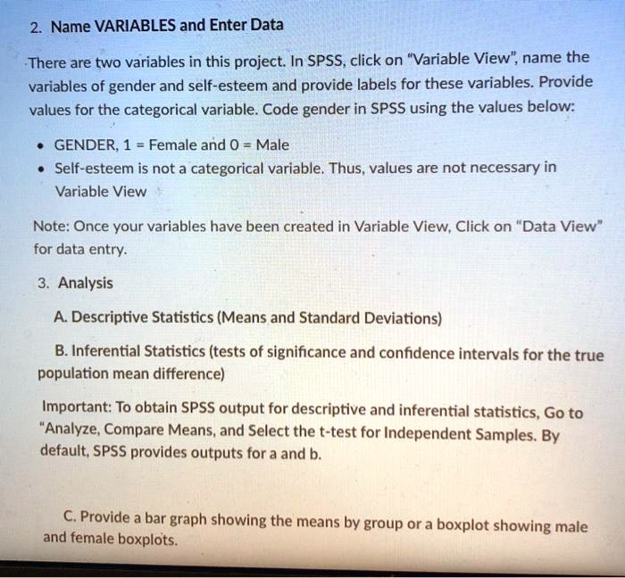 Solved Name Variables And Enter Data There Are Two Variables In This Project In Spss Click On