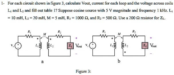 SOLVED: For each circuit shown in Figure 3, calculate Vout, current for each loop, and the ...