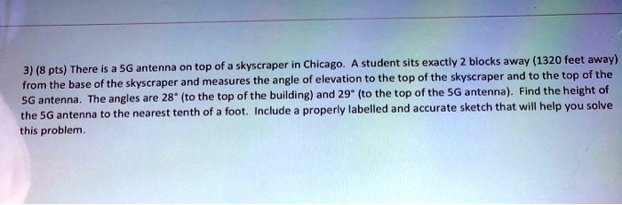 SOLVED: Skyscraper in Chicago. A student sits exactly 3 blocks away ...
