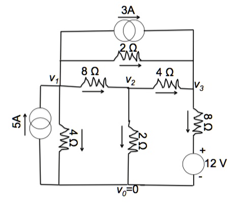 SOLVED: Determine v1, v2, v3 for the circuit; using Kirchhoff's current ...