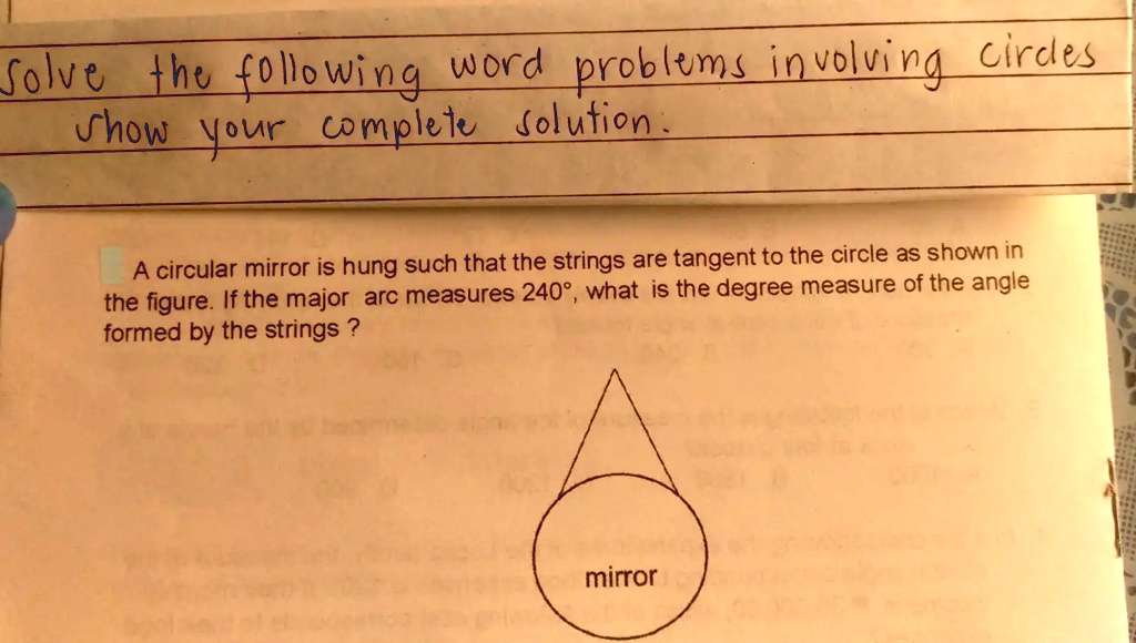 SOLVED: Solve the following word problems involving circles using your ...