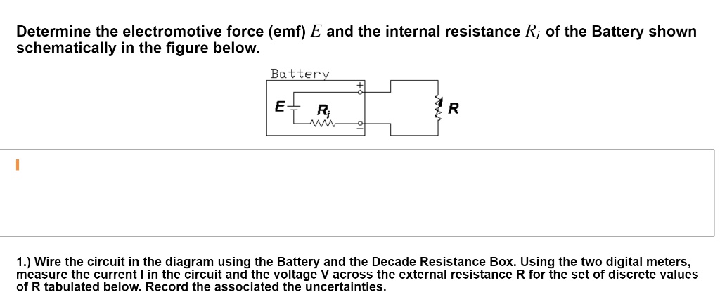 determine the electromotive force emf e and the internal resistance ri ...