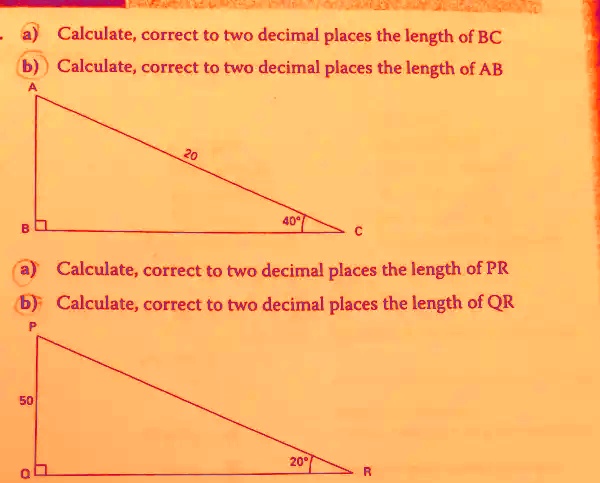 Calculate; correct to two decimal places the length of BC. Calculate, correct to two decimal ...