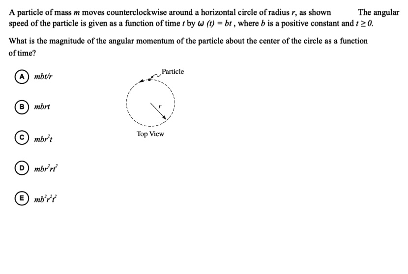Solved A Particle Of Mass M Moves Counterclockwise Around A Horizontal
