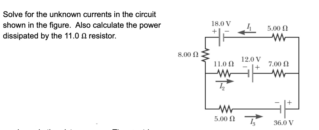 SOLVED: Solve for the unknown currents in the circuit shown in the figure. Also calculate the ...