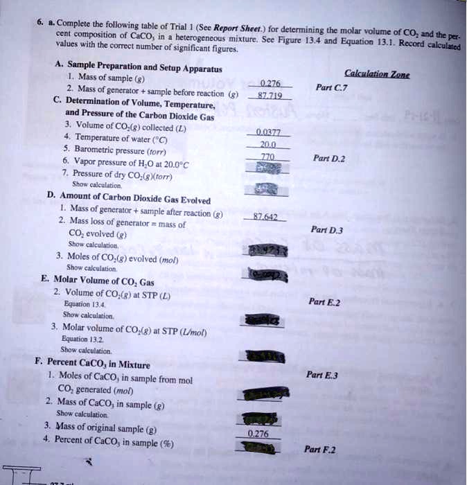 Complete te following table of Trial (Sce Report Shee… - SolvedLib
