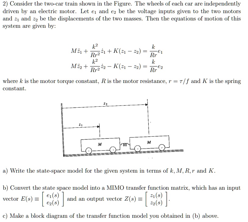 2 consider the two car train shown in the figure the wheels of each car ...