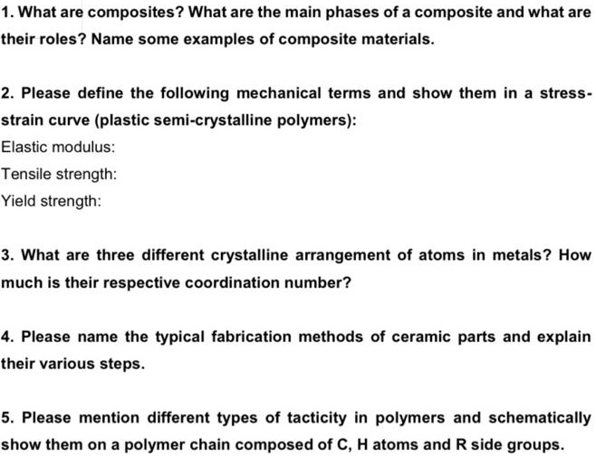 1. What are composites? What are the main phases of a composite and ...