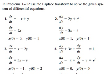 In Problems 1-12 use the Laplace transform to solve the given system of differential equations ...