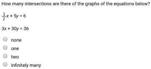 [GET ANSWER] How many intersections are there of the graphs of the equations below? (1)/(2)x ...