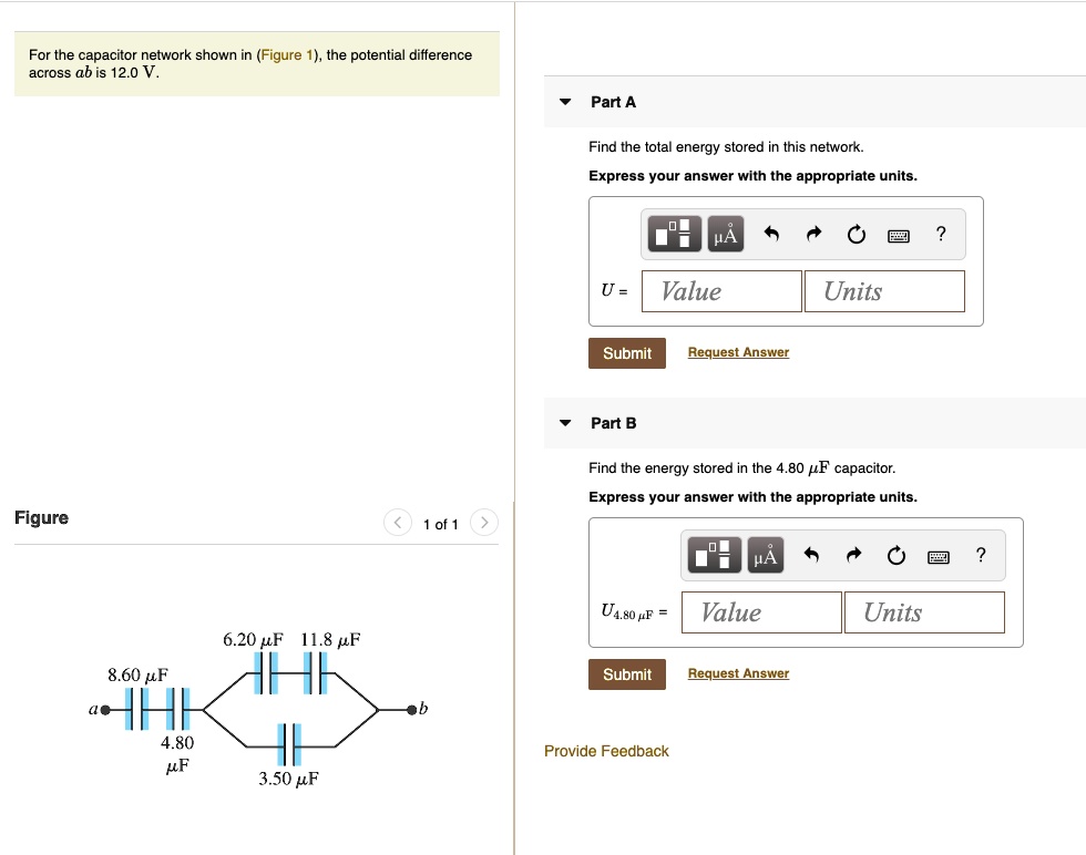 for the capacitor network shown in figure 1 the potential difference ...
