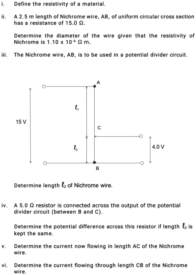 SOLVED: Please do in 20 mins i will thumbs up i Define the resistivity ...