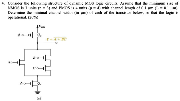 SOLVED: Consider the following structure of dynamic MOS logic circuits. Assume that the minimum ...